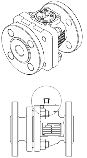 Dopak Spring Return Handle for Ball Valves with ISO 5211 Topworks